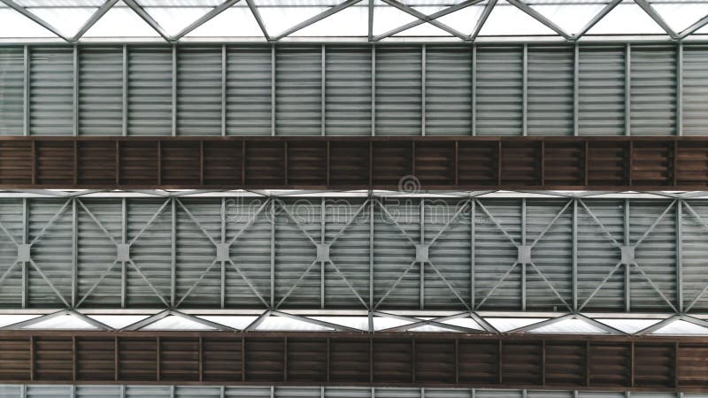 Industrial Ceiling with Ventilation Fans and Sunlit Roofing Panels Stock Image - Image of ...