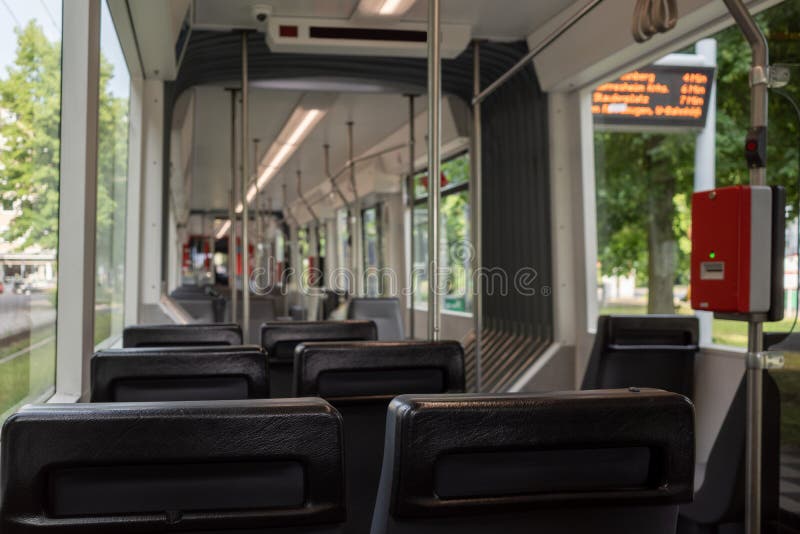 Trains or Light Rail Tram in Germany. Stock Image - Image of empty ...