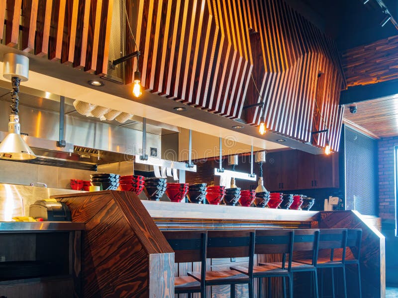 Interior View of a Japanese Style Restaurant Editorial Photography ...