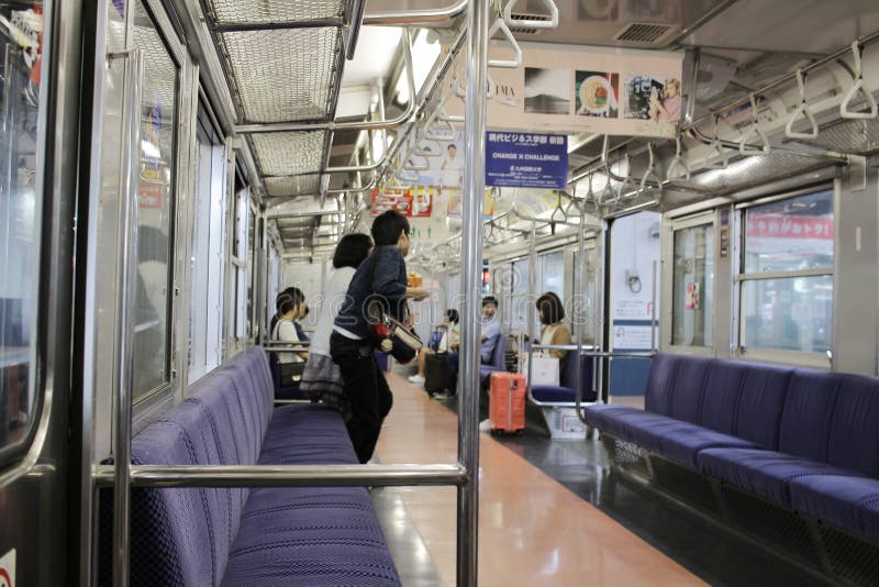 Japanese Commuter Train Interior Stock Photo - Image of public ...