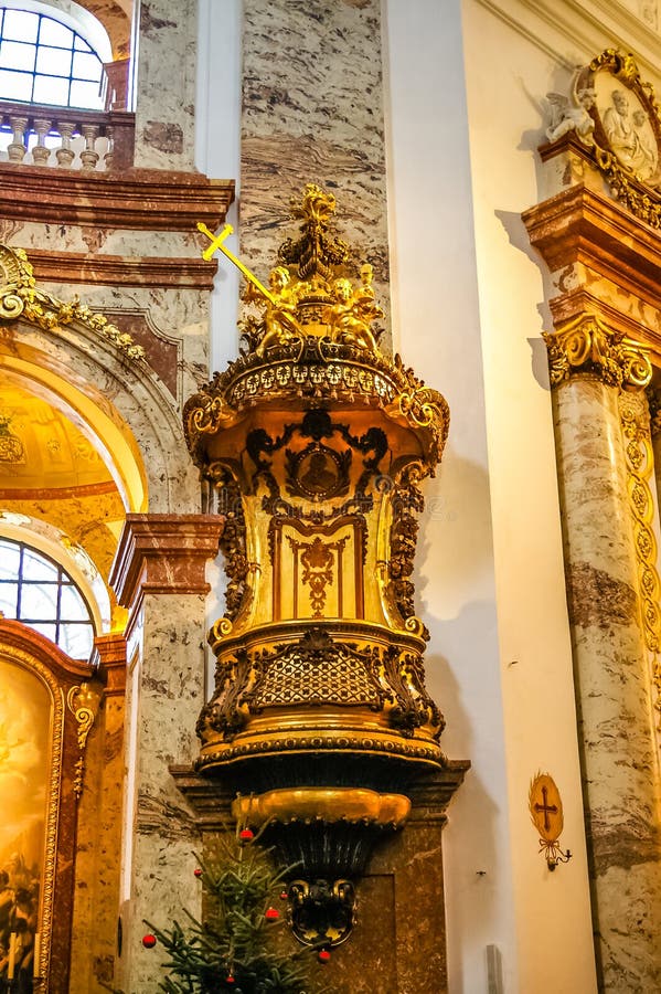 Karlskirche Interior, Vienna, Austria Stock Image - Image of baroque ...
