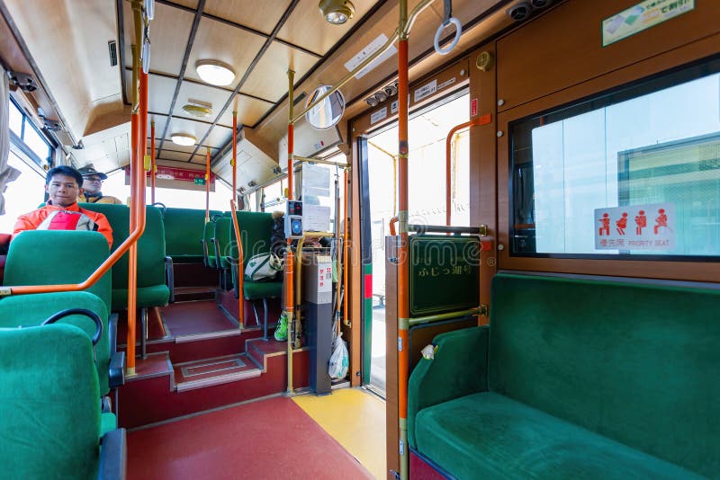 Interior View of the Lake Kawaguchiko Shuttle Bus Editorial Stock Image ...