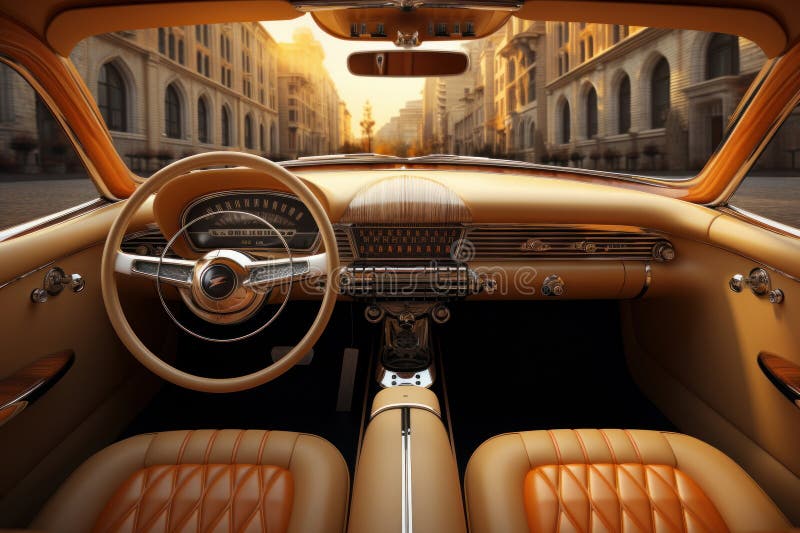 Interior View of a Large Luxury Car. Stock Illustration - Illustration ...