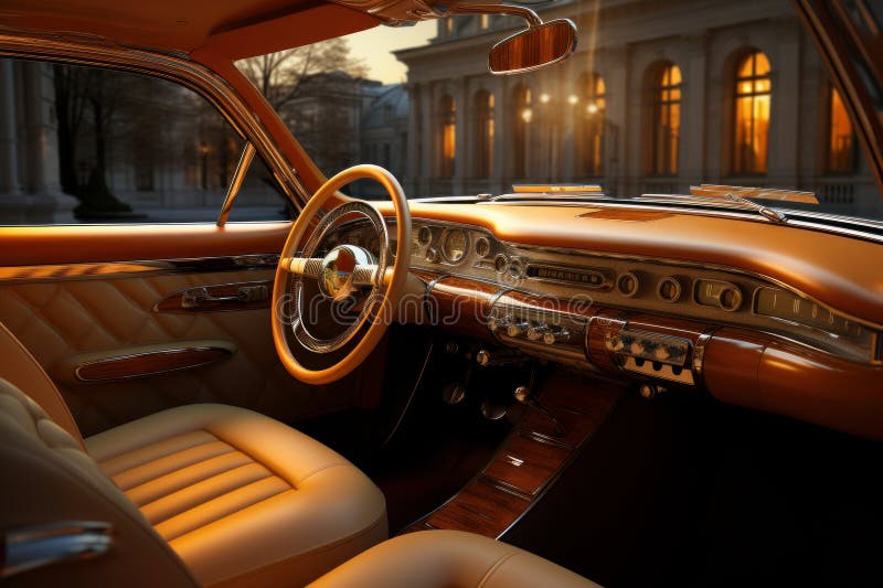 Interior View of a Large Luxury Car. Stock Illustration - Illustration ...