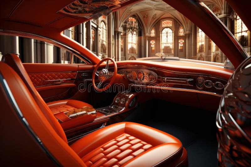 Interior View of a Large Luxury Car. Stock Illustration - Illustration ...