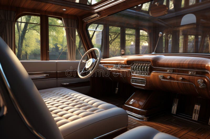 Interior View of a Large Luxury Car. Stock Illustration - Illustration ...