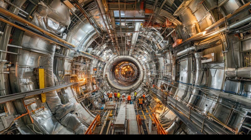 Interior View of a Large Scientific Facility Stock Illustration ...