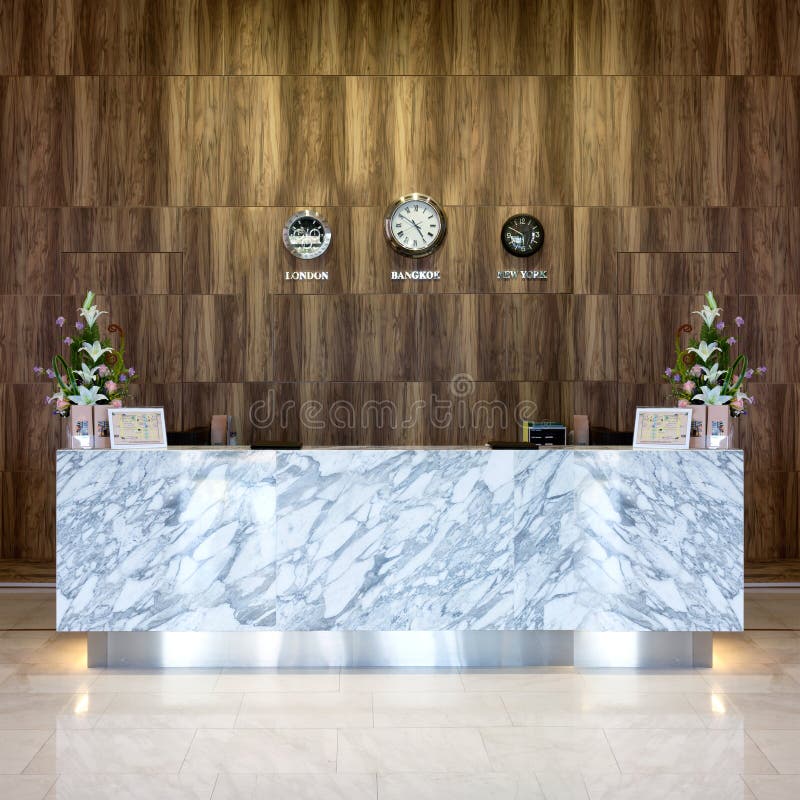 Interior View of Luxury Reception Hotel. Stock Photo - Image of ...