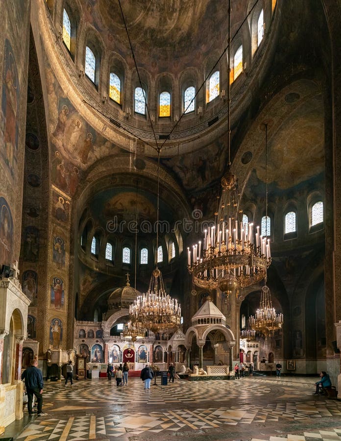 Interior View of the Main Hall of the Alexander Nevsky Cathedral ...