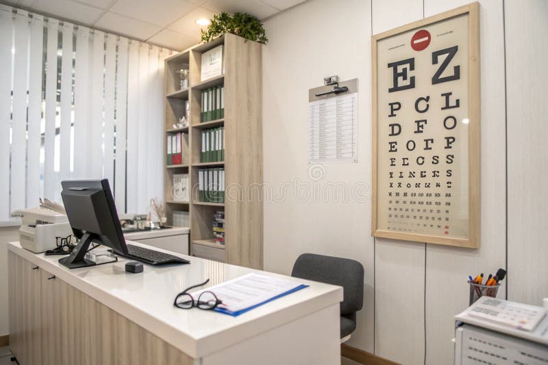 Medical Office Interior with Doctor S Workplace Stock Illustration ...