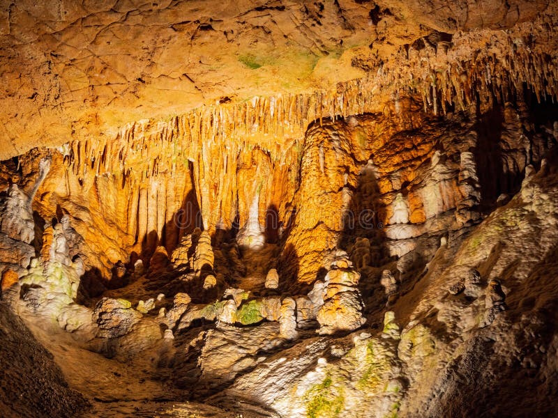 Interior View of the Meramec Caverns Stock Photo - Image of colorful ...