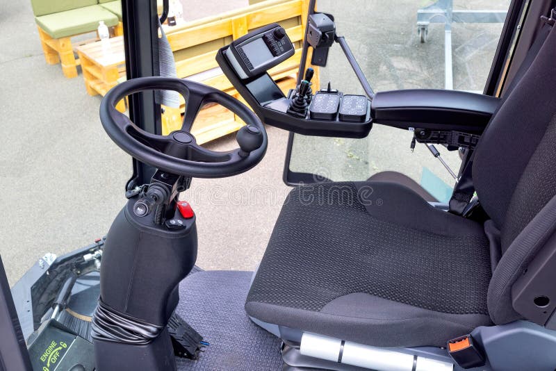 Interior View of Modern Agricultural Tractor Showcasing Advanced ...