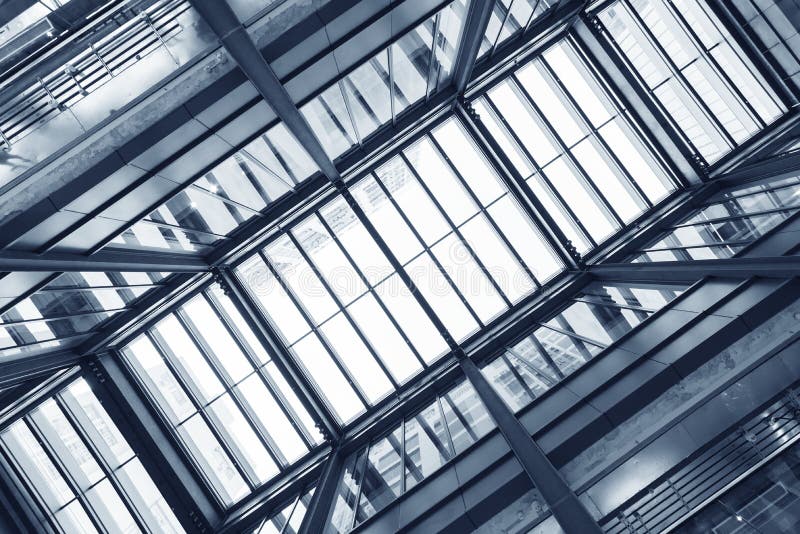 Interior View of Modern Architecture Stock Photo - Image of black, hall ...