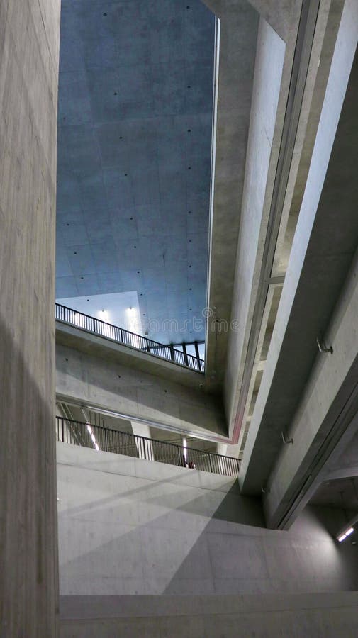 Interior View of Modern Building Walls Stock Photo - Image of white ...