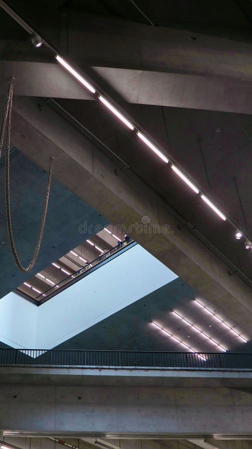 Interior View of Modern Building Walls Stock Photo - Image of light ...