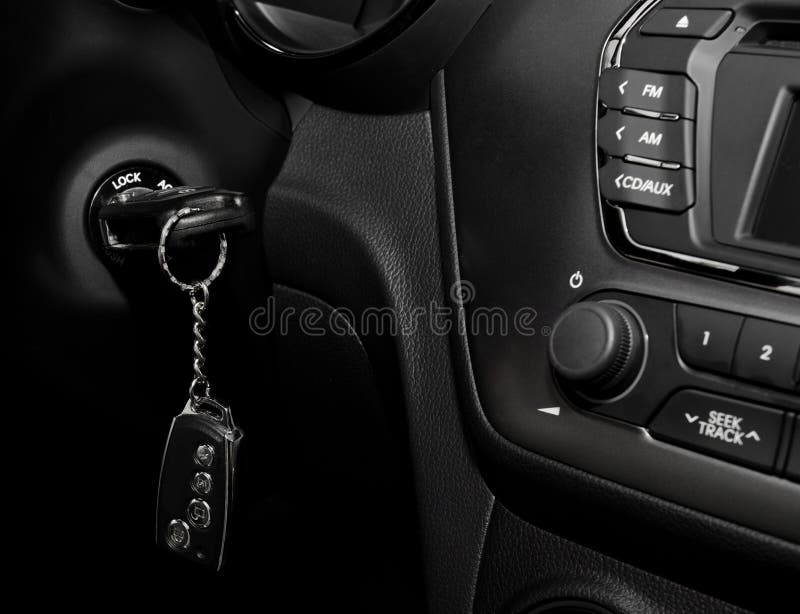 Interior View of the Modern Car Stock Photo - Image of system, button ...