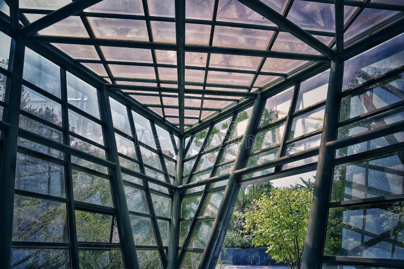 Interior View of Modern Building Stock Image - Image of wall, structure ...