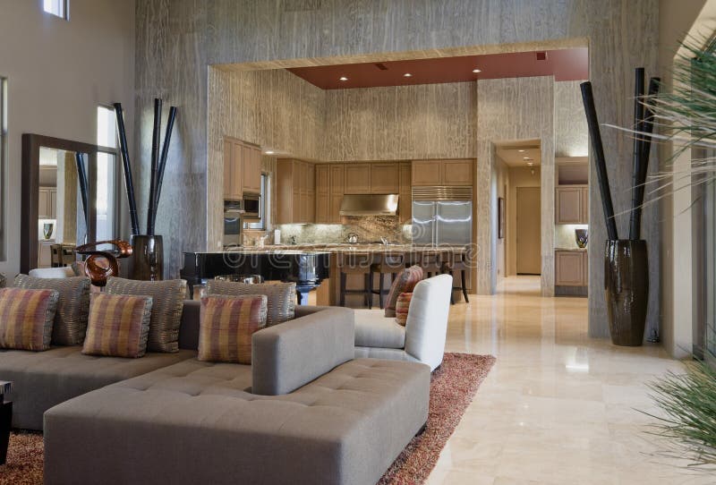 Interior View of Modern House Stock Photo - Image of hallway, showcase ...