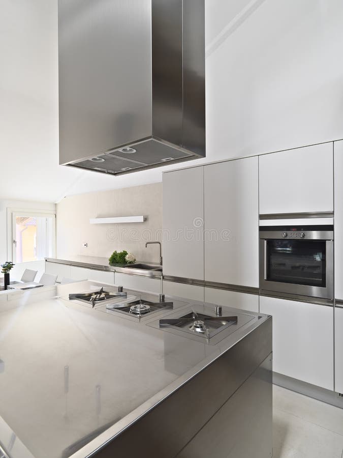 Interior View of a Modern Kitchen Stock Image - Image of apartment ...