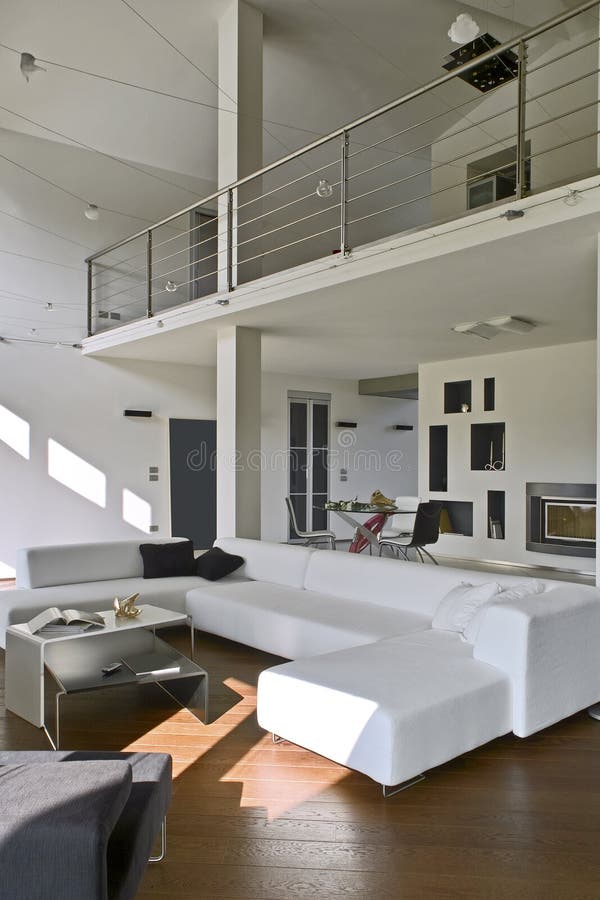 Interior View Of Modern Living Room Stock Image - Image of pillow ...