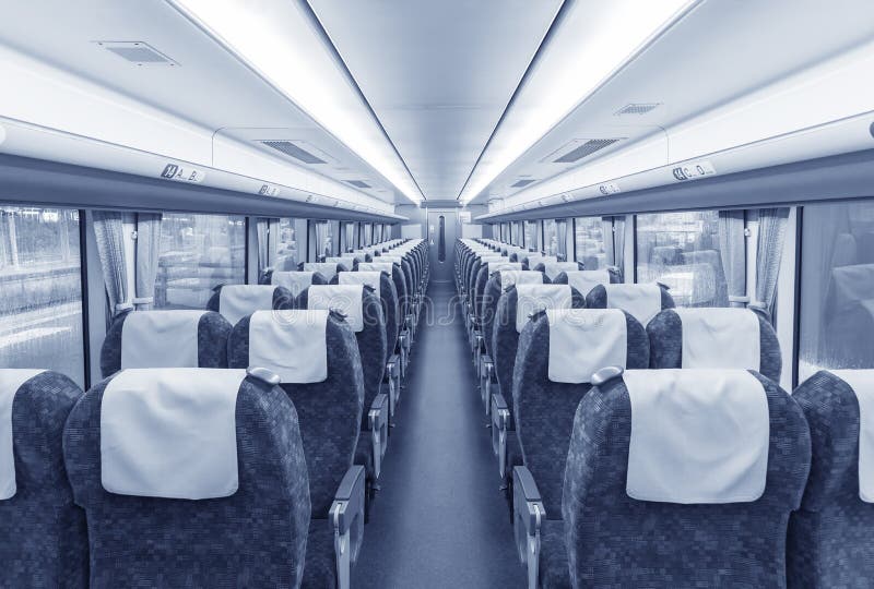 Interior View of Modern Train Stock Image - Image of fast, commuter ...