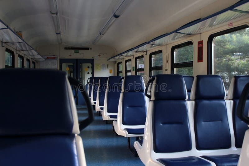 Interior View of a Modern Train Stock Photo - Image of cabin, passenger ...