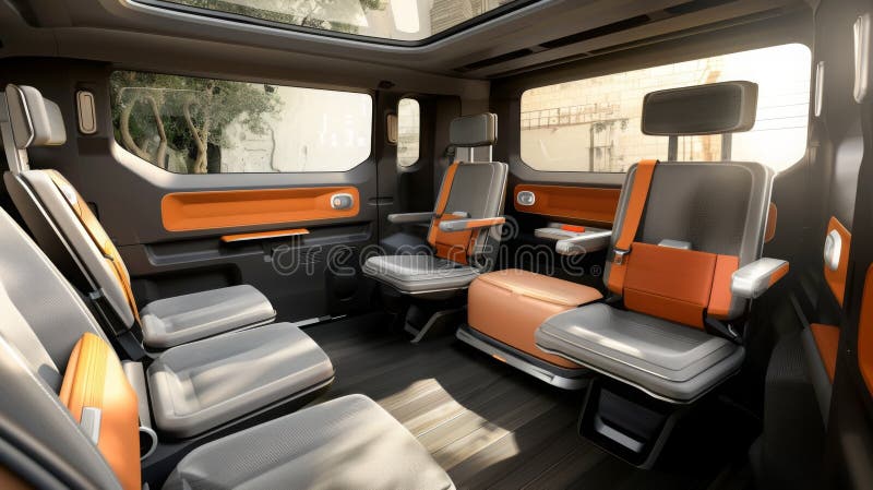 Interior View of a Modern Van Stock Image - Image of generated ...