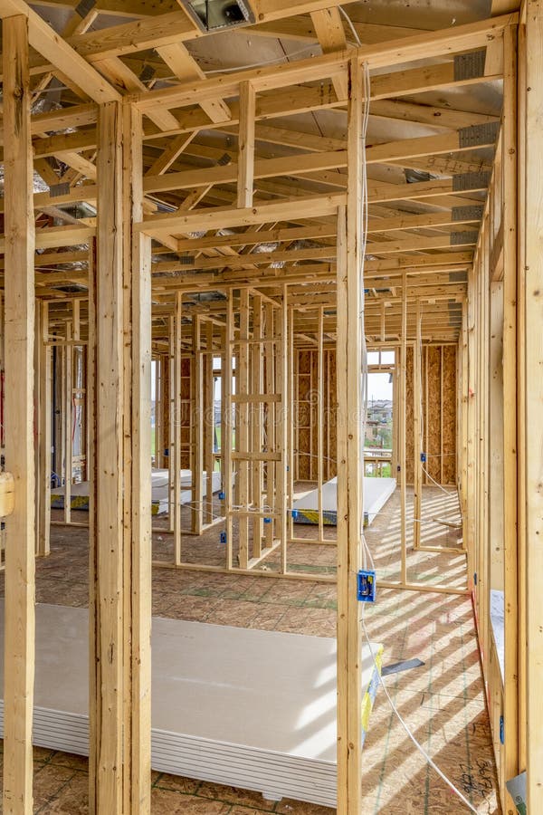 Interior of New Home Construction Stock Photo - Image of home, indoors ...
