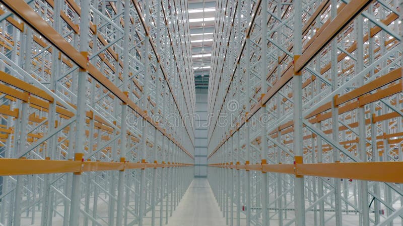 Warehouse Interior Racking System Flythrough Stock Video - Video of ...