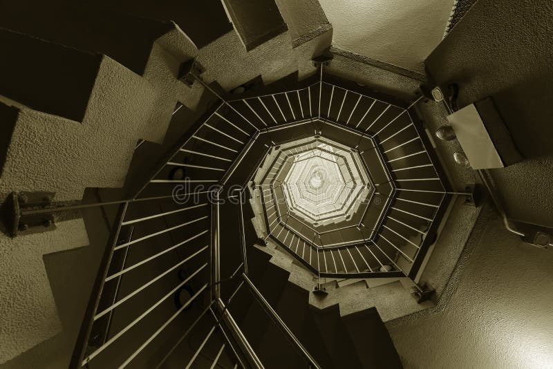 Interior View of Modern Spiral Stairway. Building Abstract Background ...