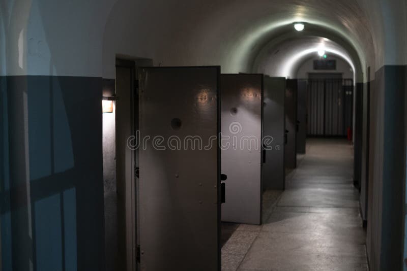 Interior View of an Old Abandoned Prison Stock Image - Image of steel ...