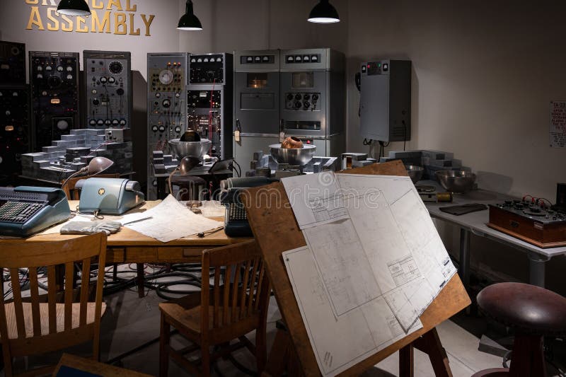 A Room with Tables and Various Electrical Equipment Editorial Stock ...