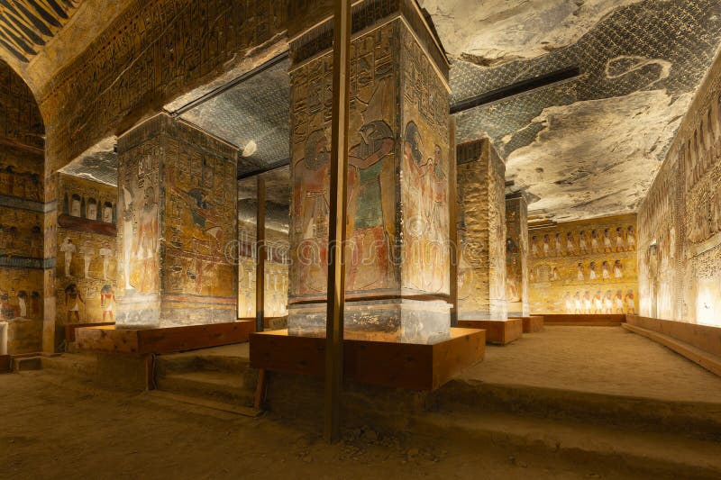 Interior View of the Painted Ceiling in the Ancient Tomb of Seti , Tomb ...