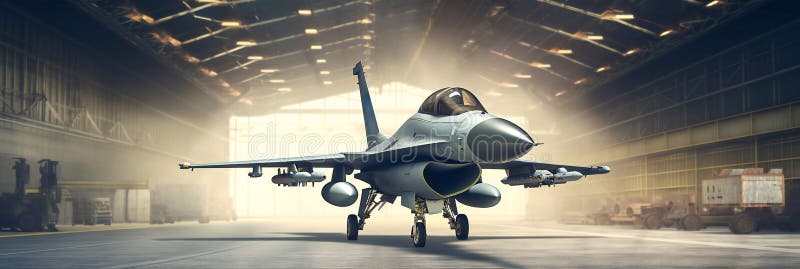 Interior View of a Parked Generic Fighter Jet Stock Illustration ...