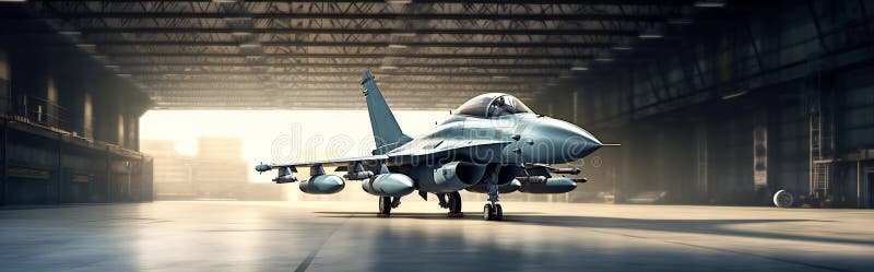 Interior View of a Parked Generic Military Jet Stock Illustration ...