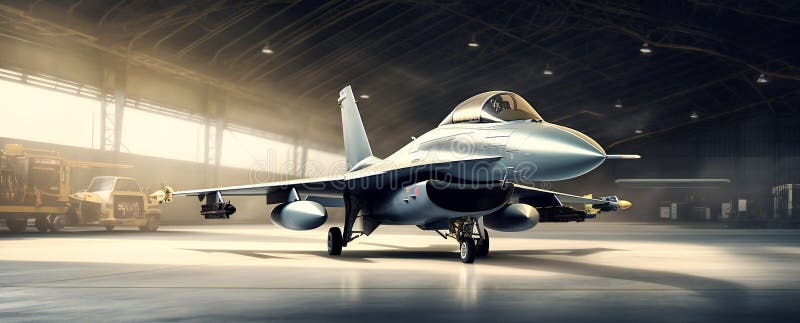 Interior View of a Parked Generic Fighter Jet Stock Illustration ...