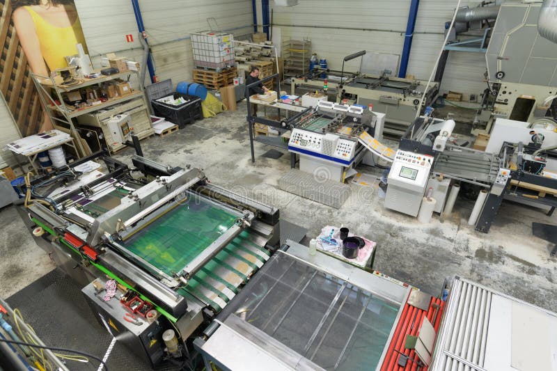 Interior View Printing Factory Stock Image - Image of manufacturing ...