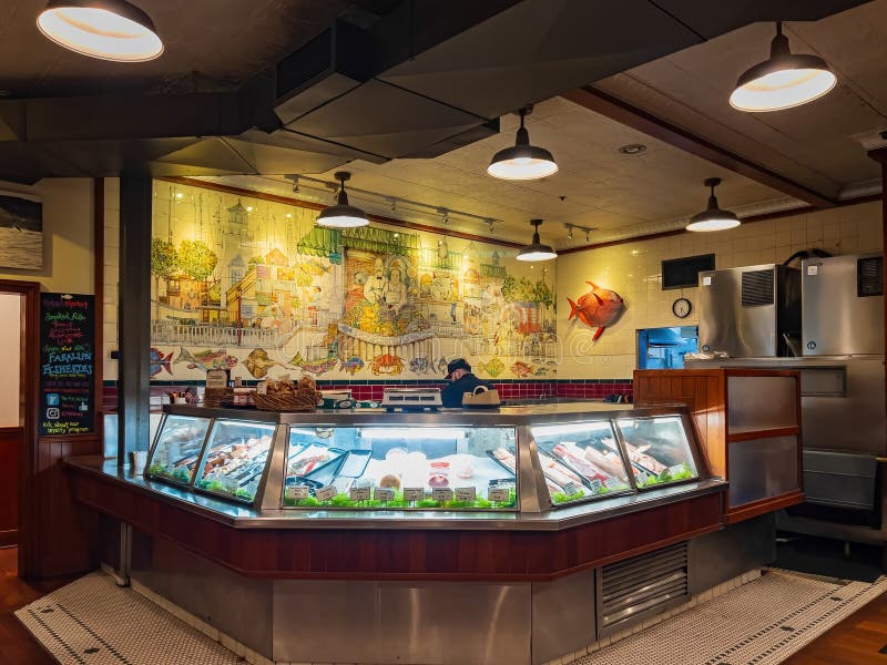Interior View of a Restaurant with Many Raw Fish Editorial Stock Image ...