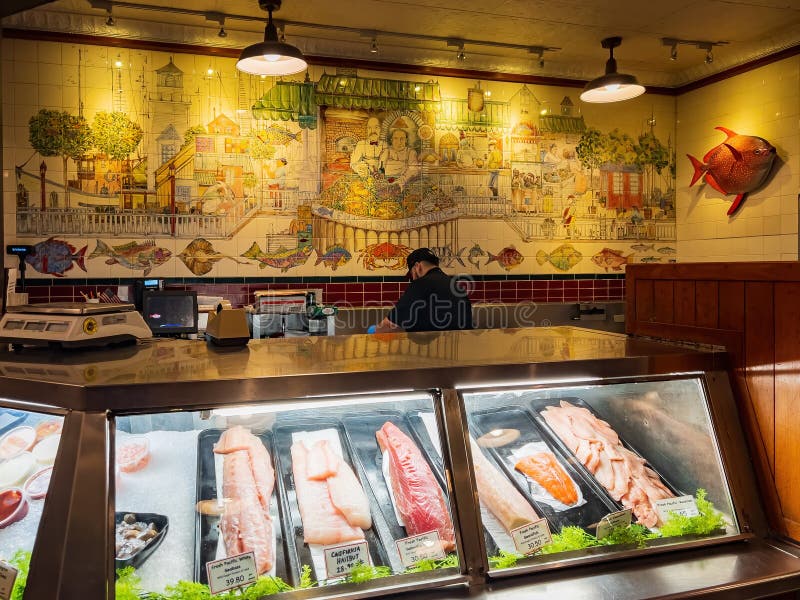 Interior View of a Restaurant with Many Raw Fish Editorial Image ...