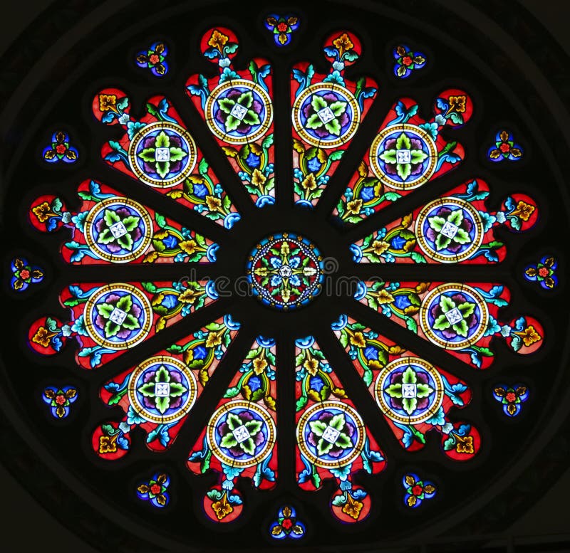 An Interior View of a Rose Window, or Catherine Window Stock Photo ...