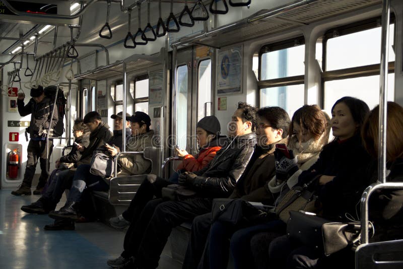 Interior View of Seoul Metropolitan Subway Train Editorial Image ...