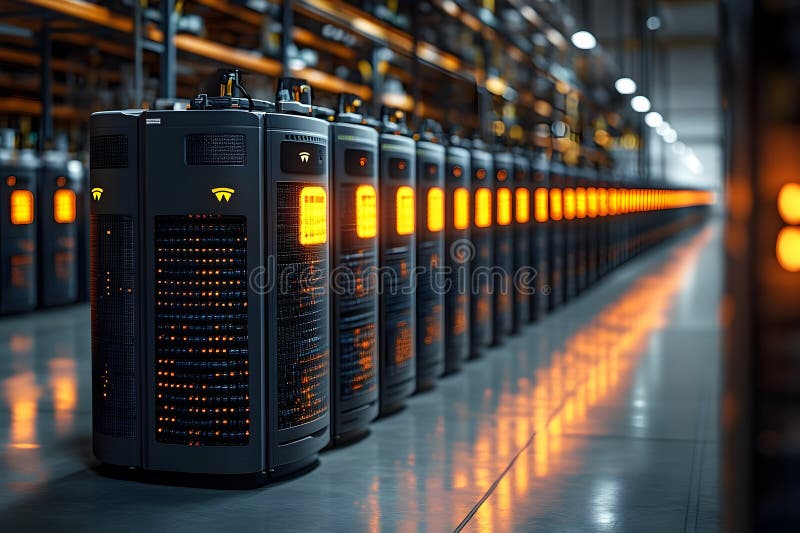 AI-Generated Server Farm stock image. Image of computing - 385558959