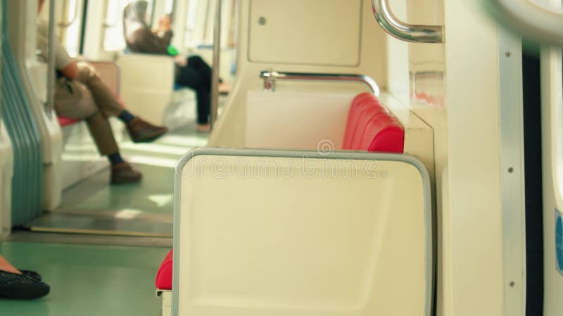Bright Interior of a Subway Train Stock Footage - Video of blur, chair ...