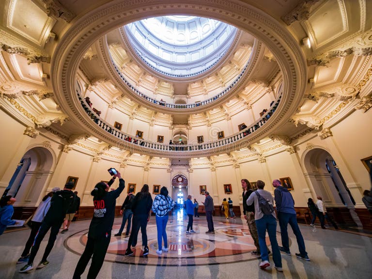 Interior View of the Texas Capitol with Visitors Exploring the Halls Editorial Photo - Image of ...