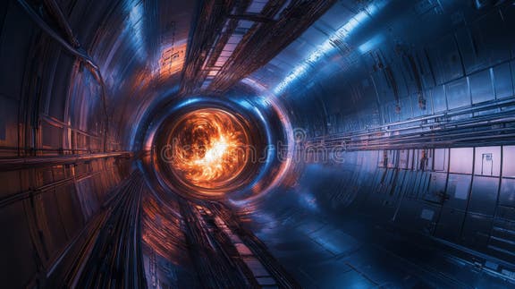 Interior View of a Tokamak with Swirling Plasma Patterns Stock ...