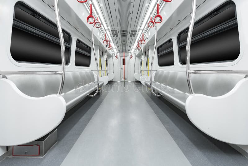 Interior view of the train stock image. Image of transportation - 246347277
