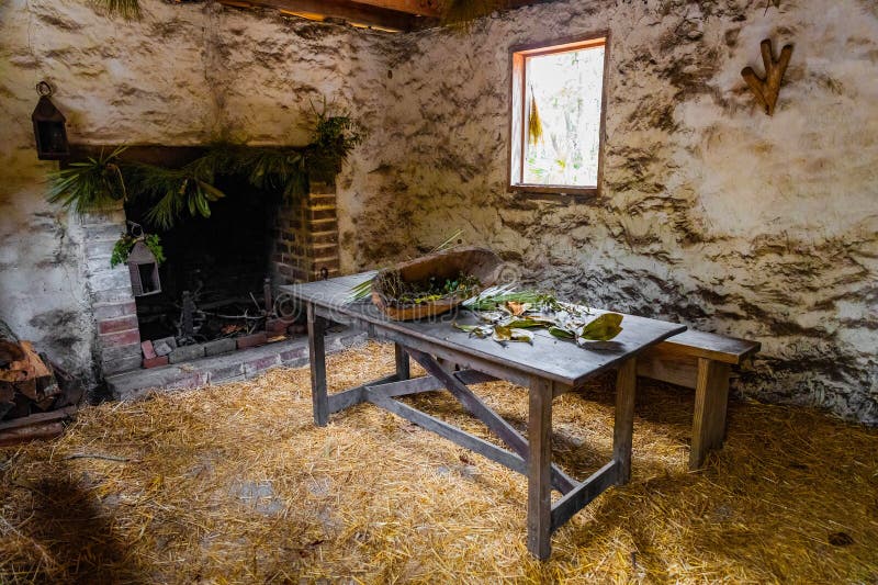 Interior View of a Vintage Medieval Country House Stock Photo - Image ...