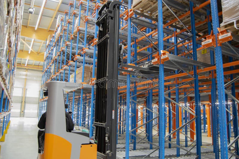 Interior View of a Warehouse Stock Photo - Image of racks, import ...