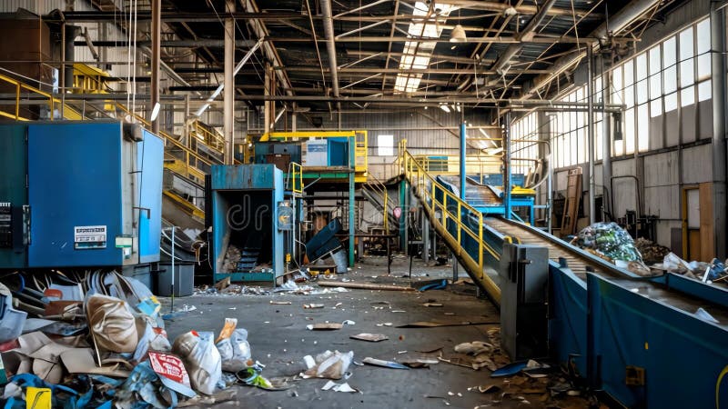 An Interior View of a Waste Management Center Featuring Outdated ...