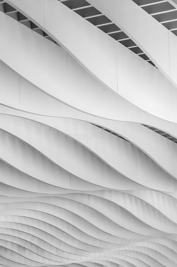 Interior View of Wave-shaped Pattern in Modern Architecture Stock Photo ...